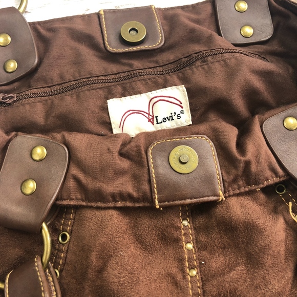 Levi's | Bags | Levis Brown Faux Suede Eyelet Handbag | Poshmark